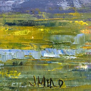 Modern Expressionist Landscape Painting, Trees and Mountains, Fields ...