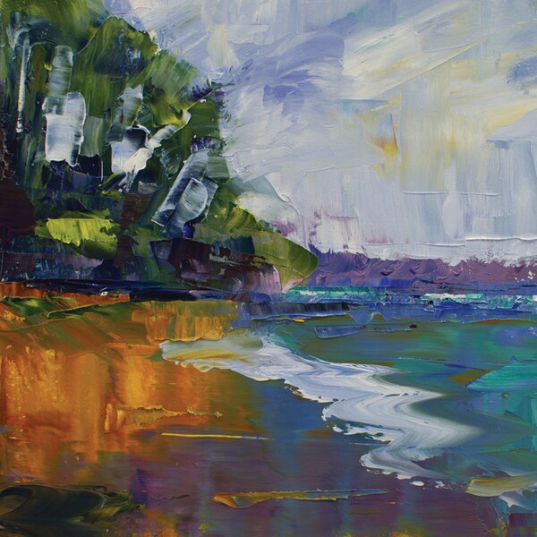 Abstract Seashore Painting - Etsy