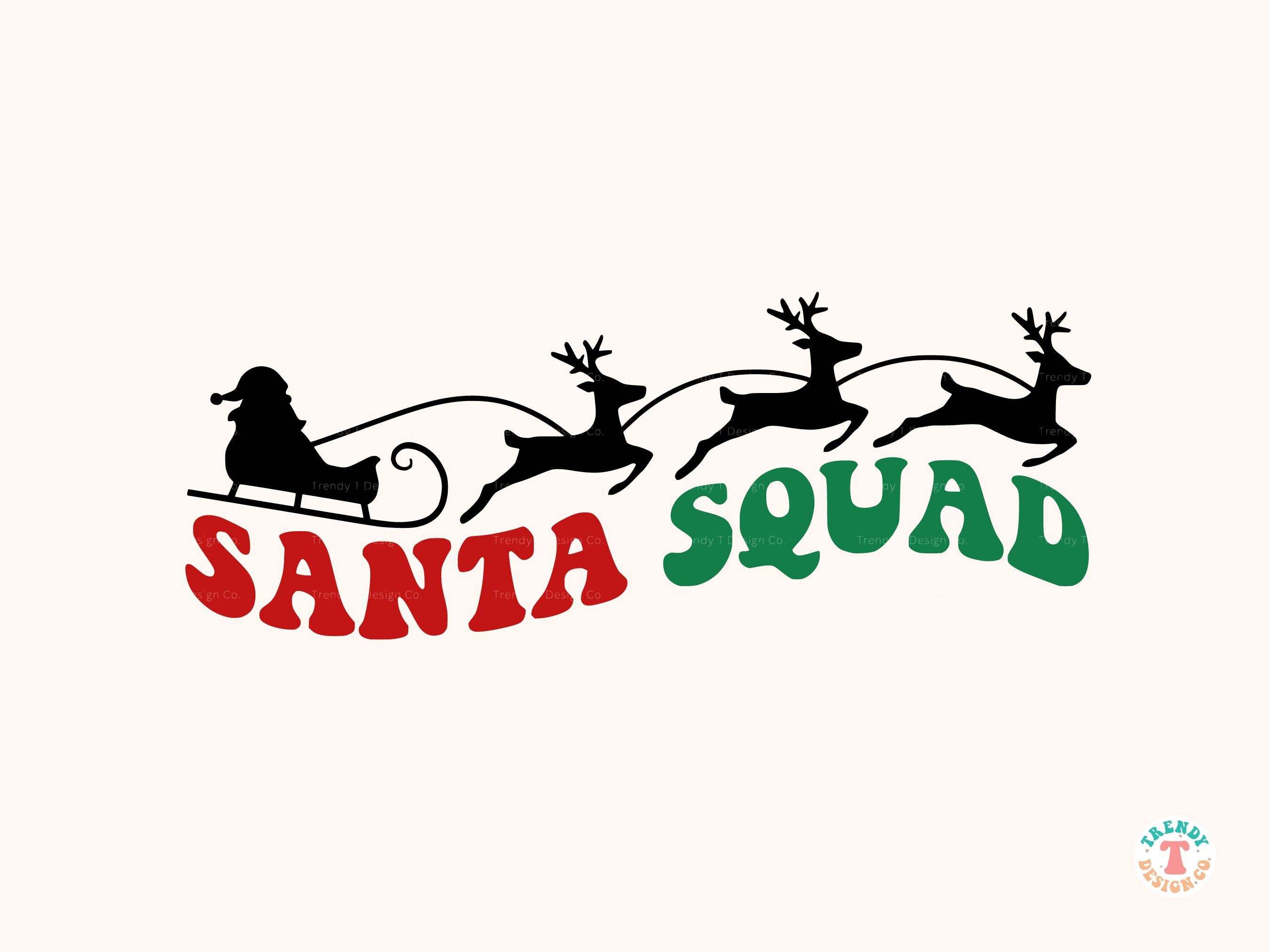 Santa Squad SVG PNG, Santa Squad PNG, Santa Sleigh Reindeer Svg ...