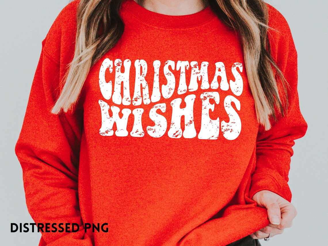 Christmas Wishes PNG SVG Distressed & Solid PNG Solid Svg - Etsy