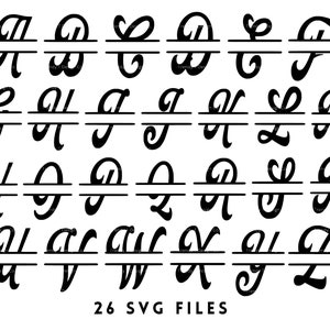 Split Monogram SVG, Alphabet SVG, 26 Letters, Design Space Do-it ...
