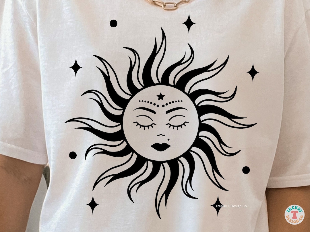 Celestial Sun SVG PNG, Sun and Moon SVG, Boho, Mystical, Spiritual ...