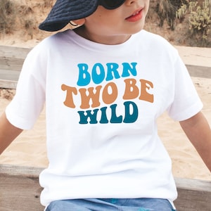 2nd Birthday SVG PNG, Born Two Be Wild, Retro Girls, Boys Birthday ...