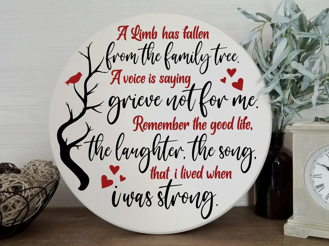 Memorial SVG PNG Remembrance SVG A Limb Has Fallen From the - Etsy