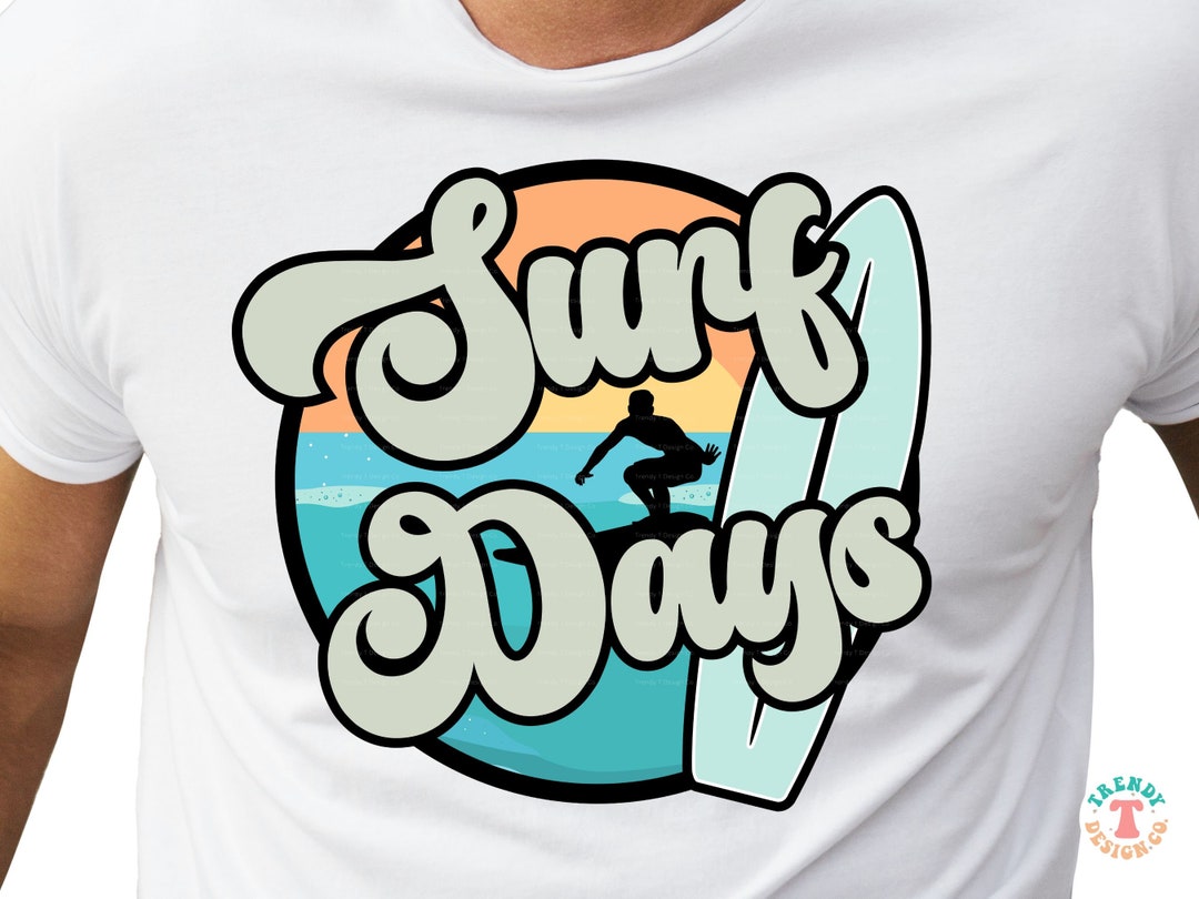 Surf Days PNG, Surfing PNG, Distressed & Solid, Retro Surfer PNG ...