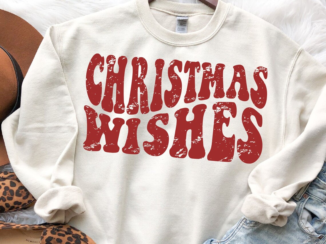 Christmas Wishes PNG SVG Distressed & Solid PNG Solid Svg - Etsy