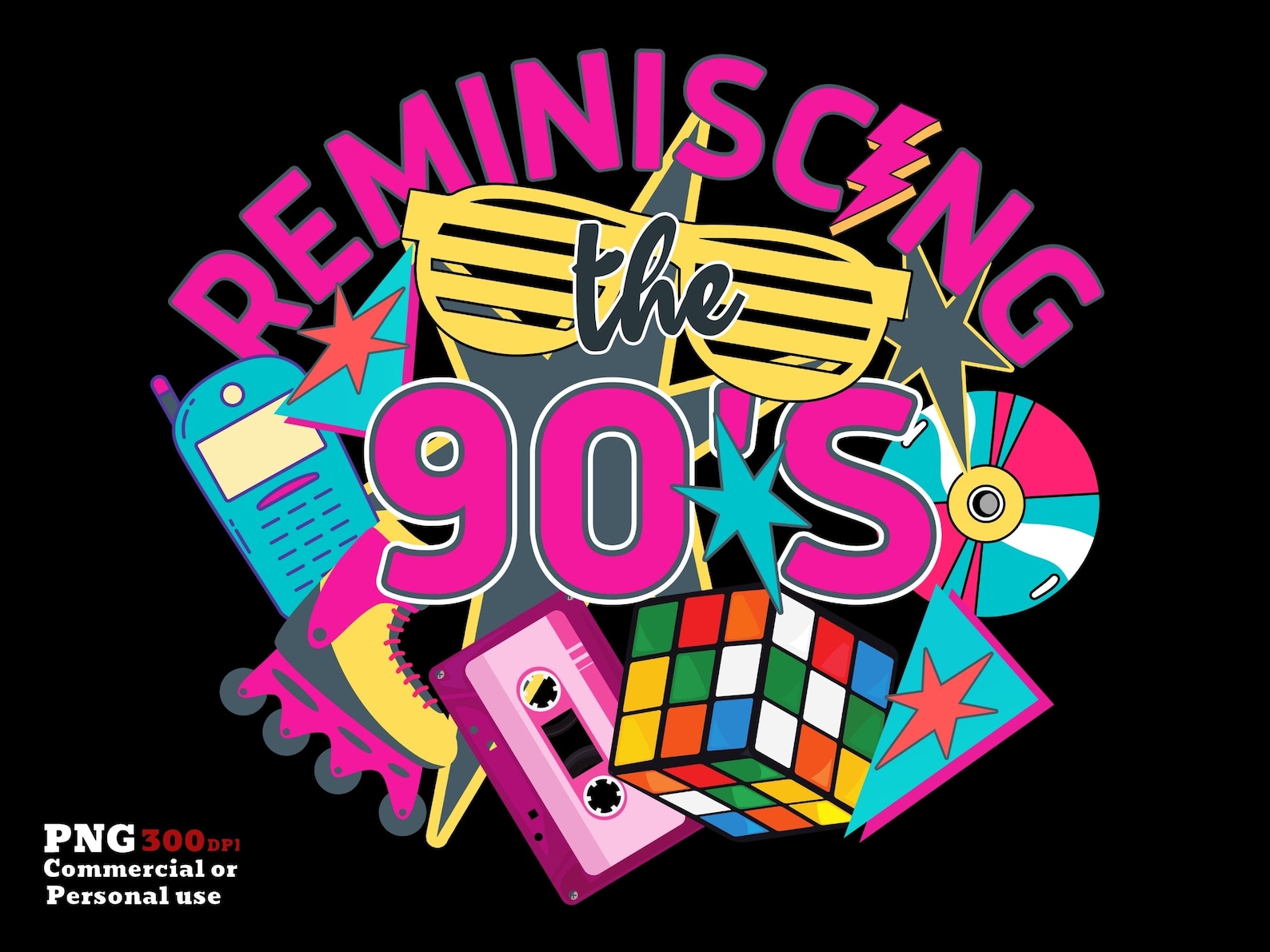 90's Retro PNG, 90's Vintage PNG, I Love the 90's, Colorful, Shirt ...