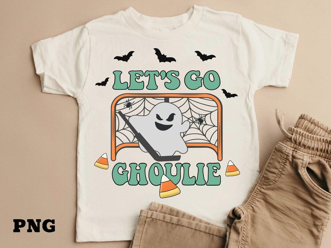 Halloween Shirt PNG, Let's Go Ghoulie, Goalie, Retro, Spooky, Spiders ...