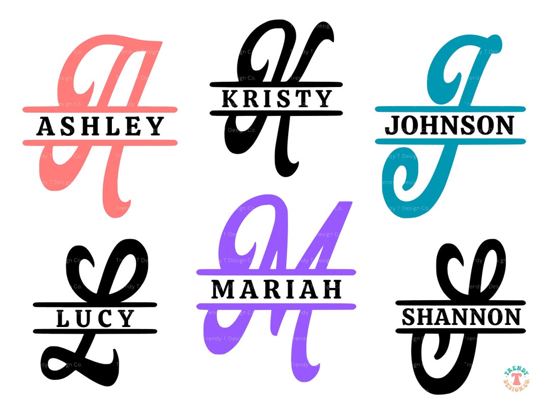 Split Monogram SVG, Alphabet SVG, 26 Letters, Design Space Do-it ...