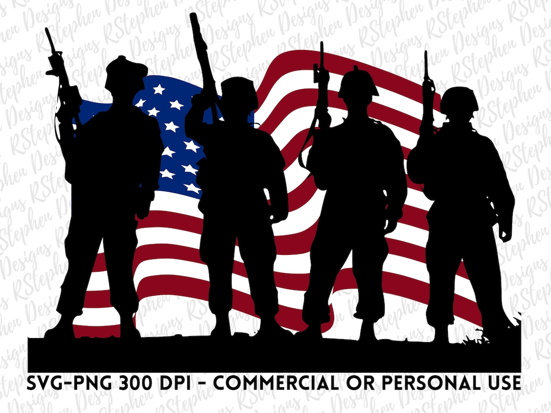 American Soldiers SVG PNG, American Flag Svg Png, US Flag Svg ...