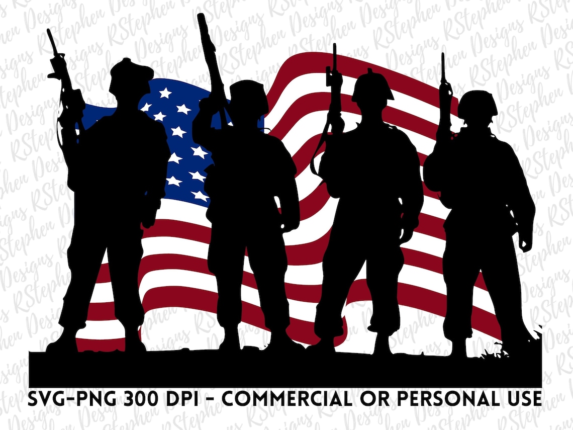 American Soldiers SVG PNG, American Flag Svg Png, US Flag Svg ...