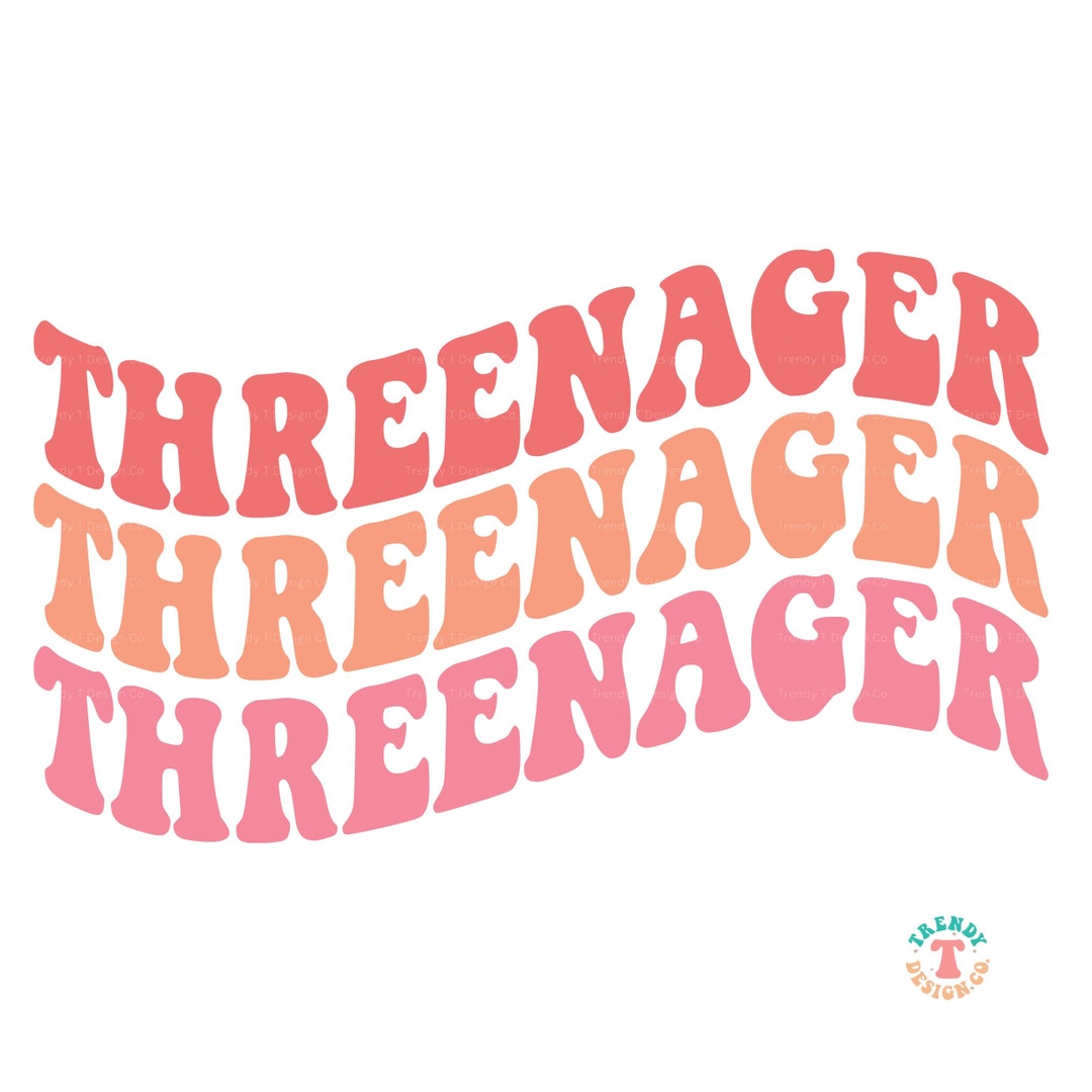 Threenager SVG PNG Toddler Girls 3rd Birthday Shirt SVG Wavy - Etsy