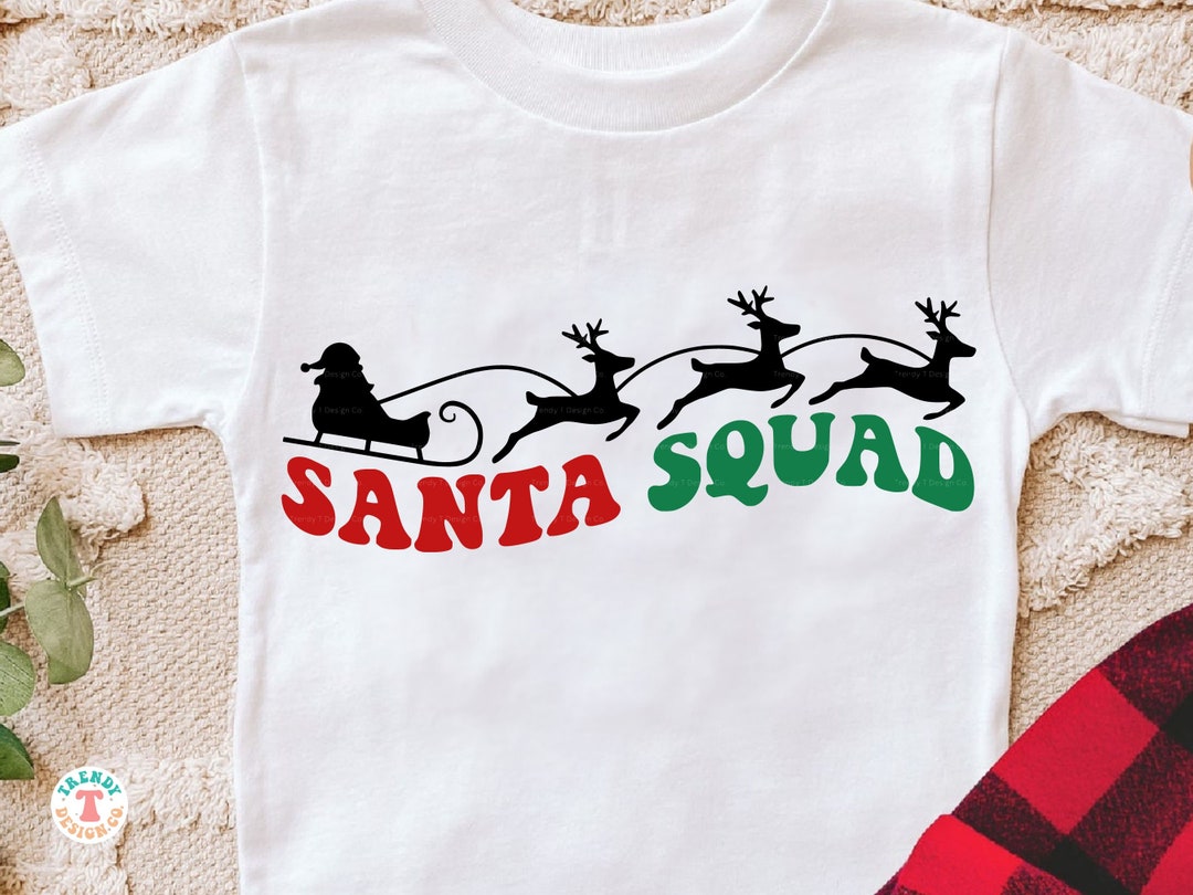 Santa Squad SVG PNG, Santa Squad PNG, Santa Sleigh Reindeer Svg ...
