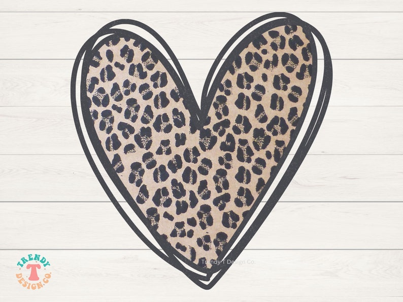 Leopard Heart PNG, Leopard Print Heart PNG, Valentine's Heart ...