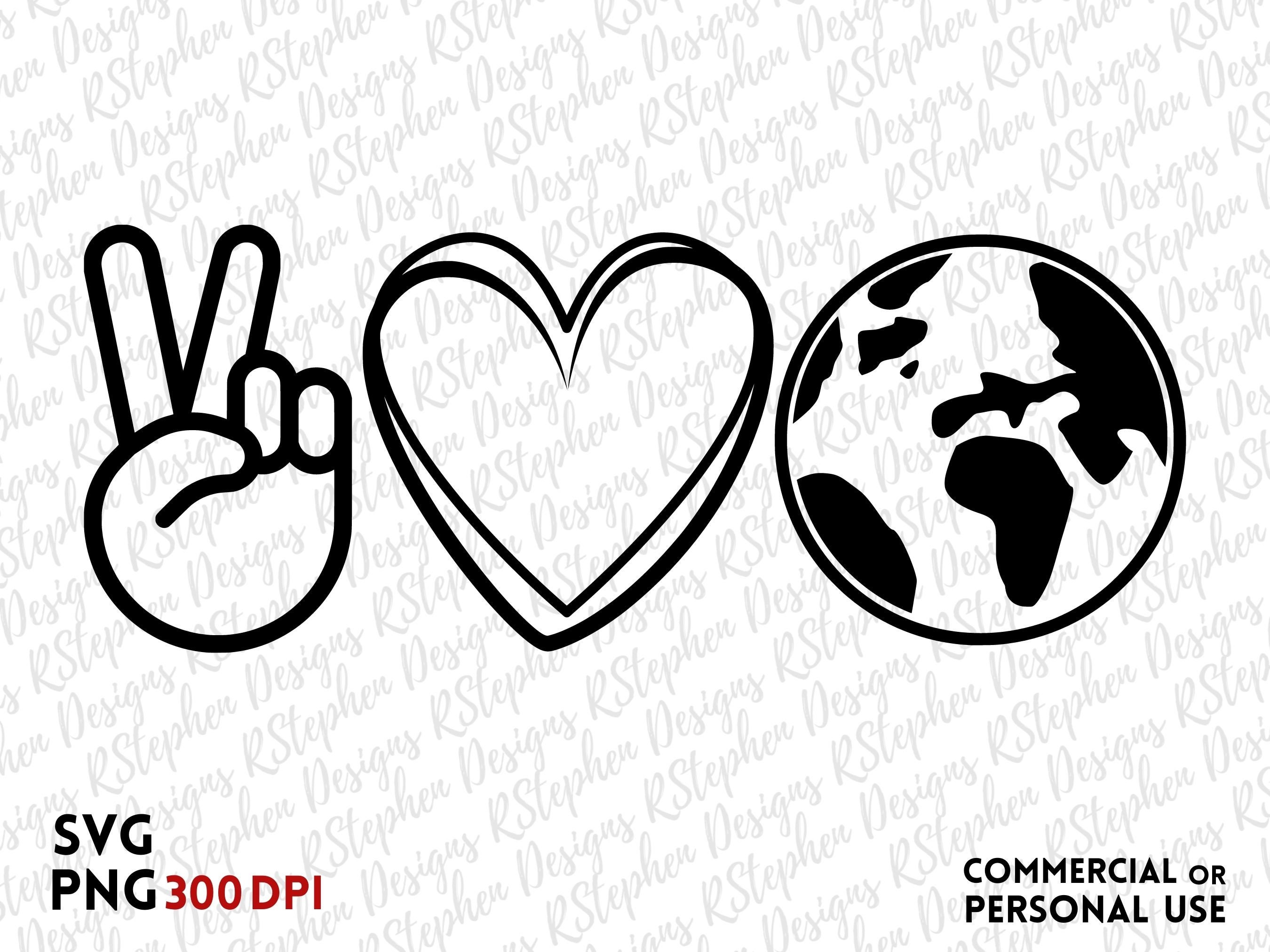 Peace Love SVG PNG Peace Love Earth Retro Design Shirt - Etsy