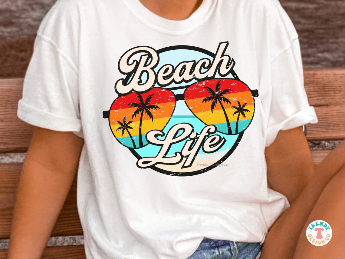 Beach Life PNG Distressed & Solid Vintage Retro Summer - Etsy