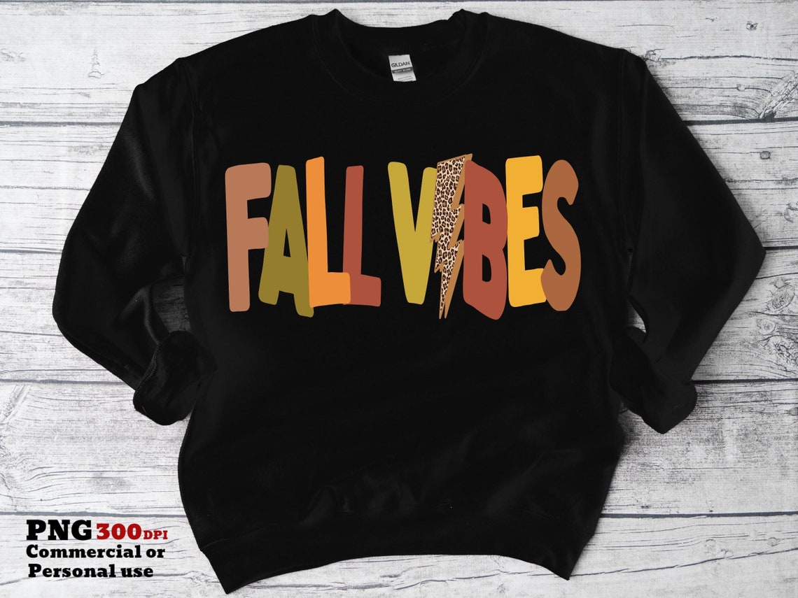 Fall Vibes PNG Distressed & Solid PNG Retro Fall Png - Etsy