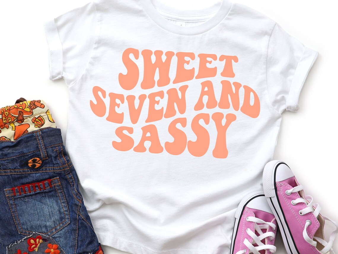 7th Birthday SVG PNG, Girls Seventh Birthday, Sweet Seven and Sassy ...