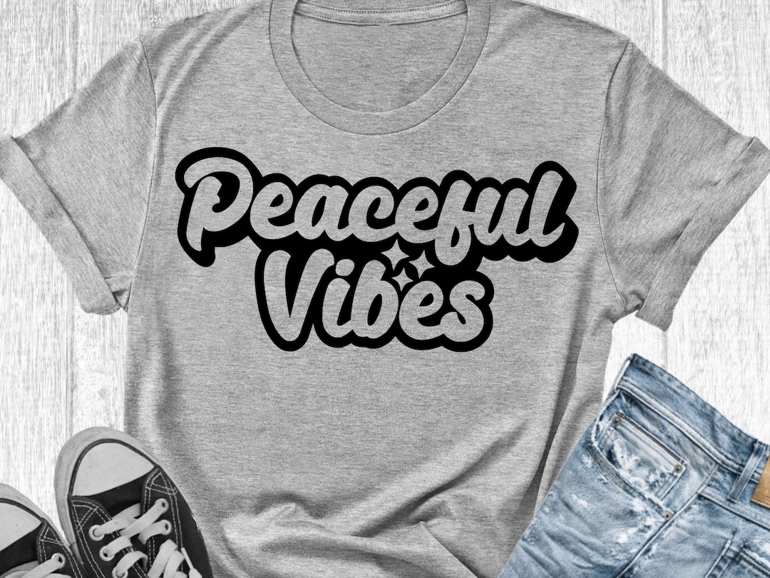 Peaceful Vibes SVG PNG, Retro SVG, Peace Svg, Shirt Sublimation Print ...