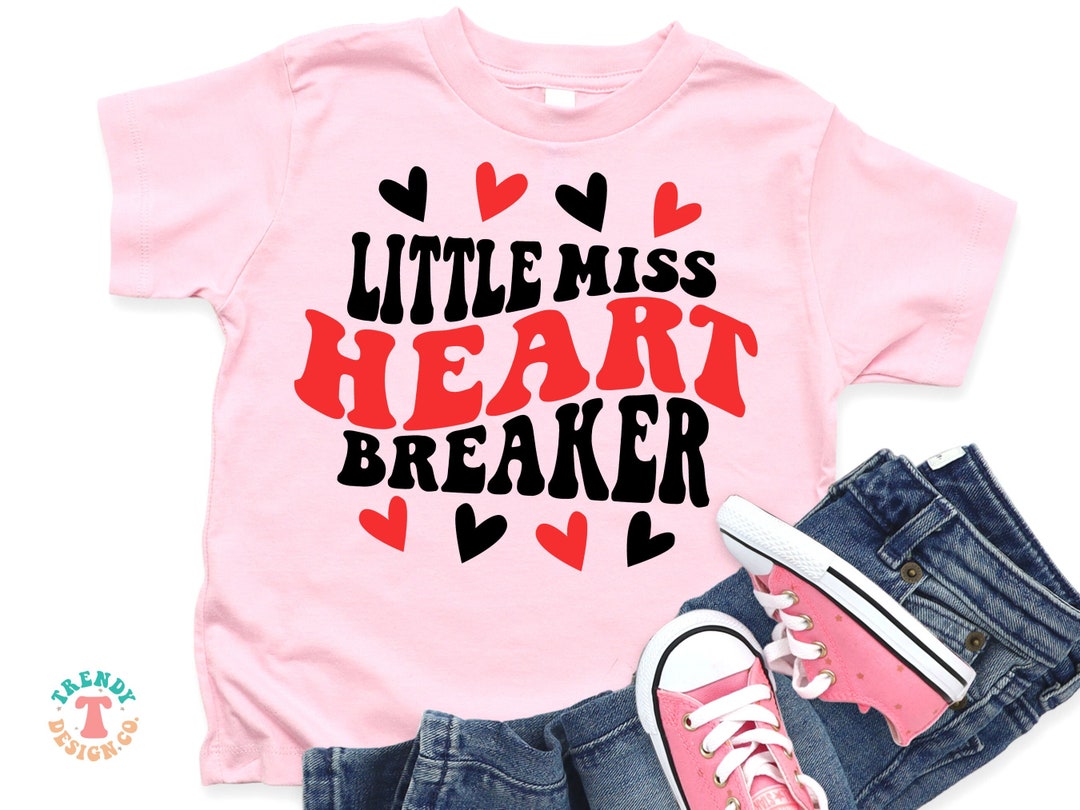 Little Miss Heart Breaker SVG PNG, Girls Valentine SVG, Kids, Baby ...