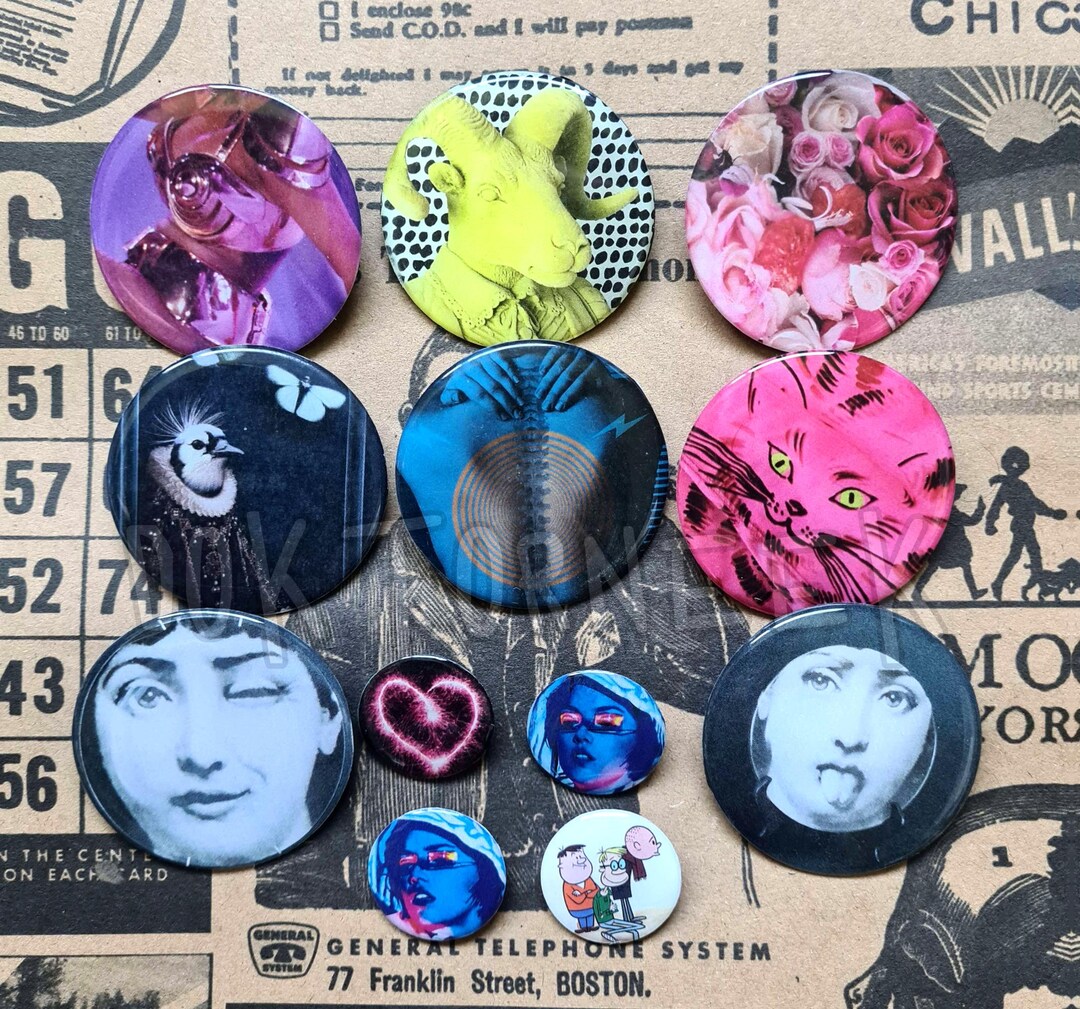 Assorted Magazine Clipping Buttons | Handmade - Etsy