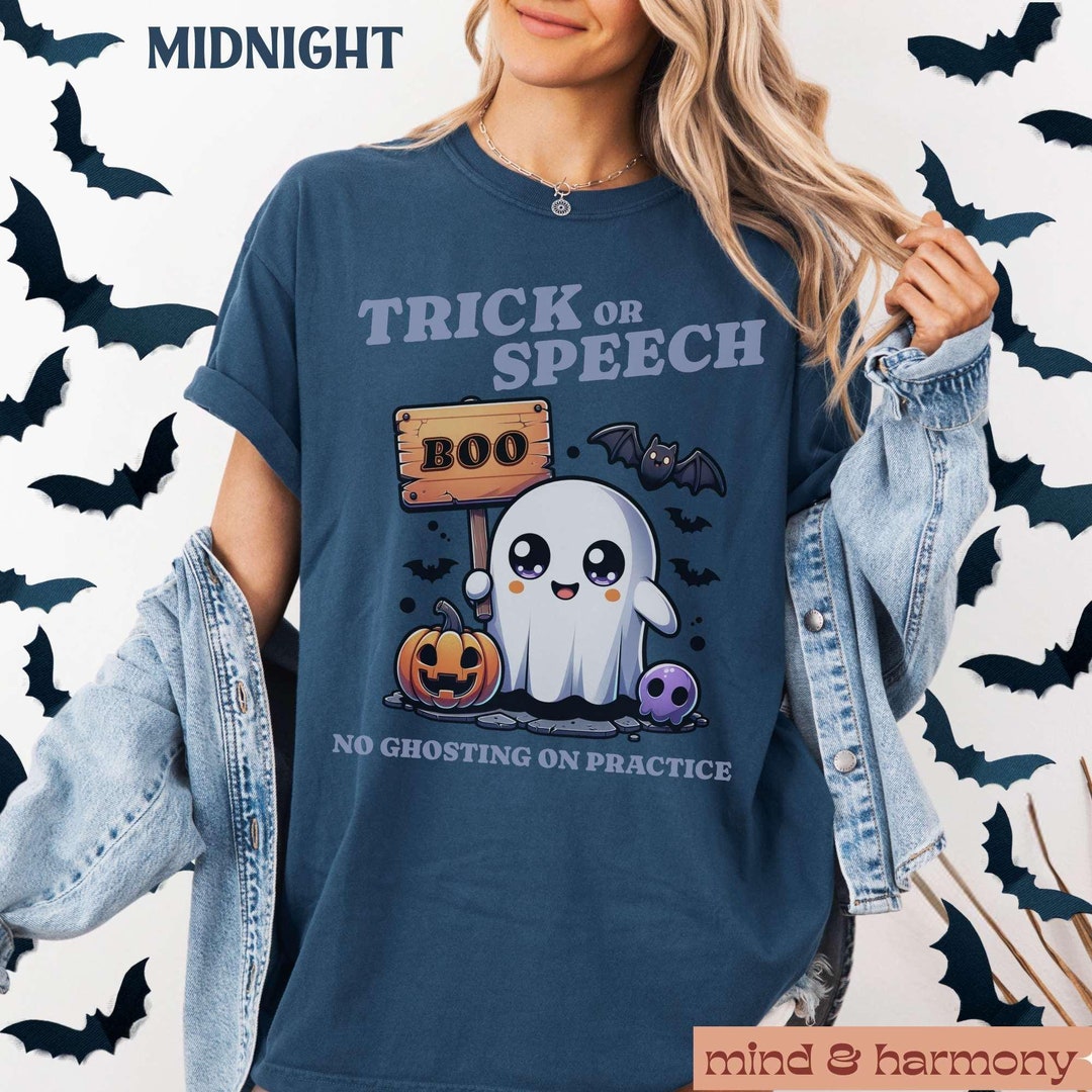Speech Therapy Halloween Shirt, Spooky Speech Therapist Tshirt Comfort ...