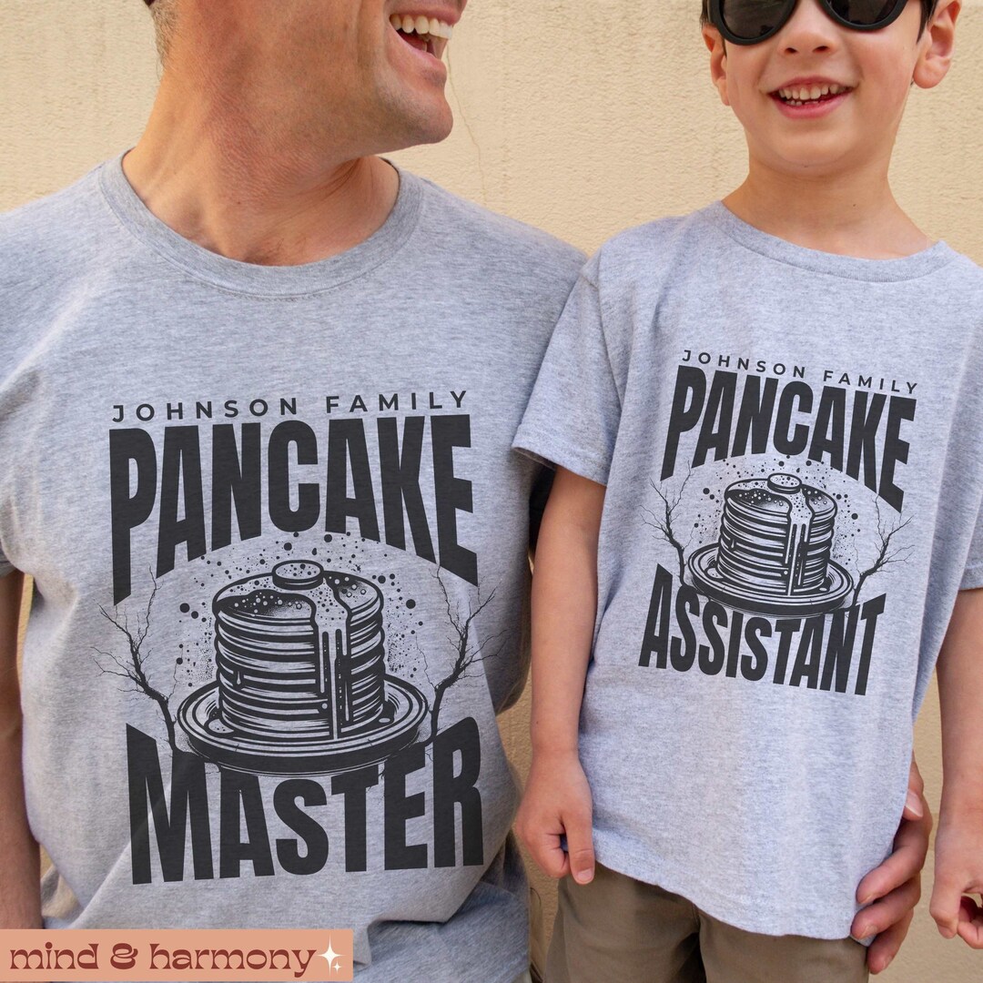 Custom Matching Dad Kid Pancake Tshirt, Pancake Maker Shirt First ...