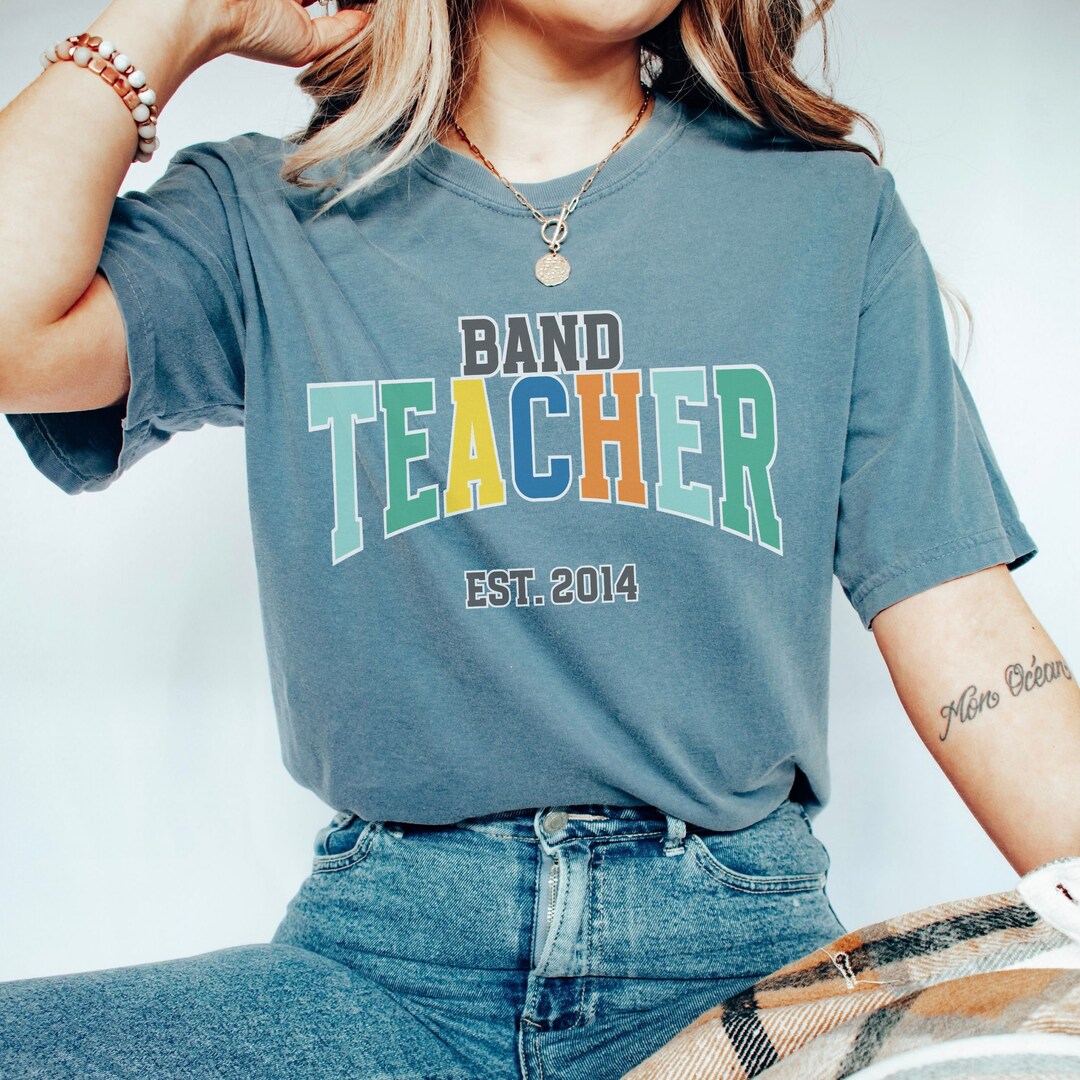Custom Band Teacher Shirt, Retro Collegiate Band Director Tee, Band ...