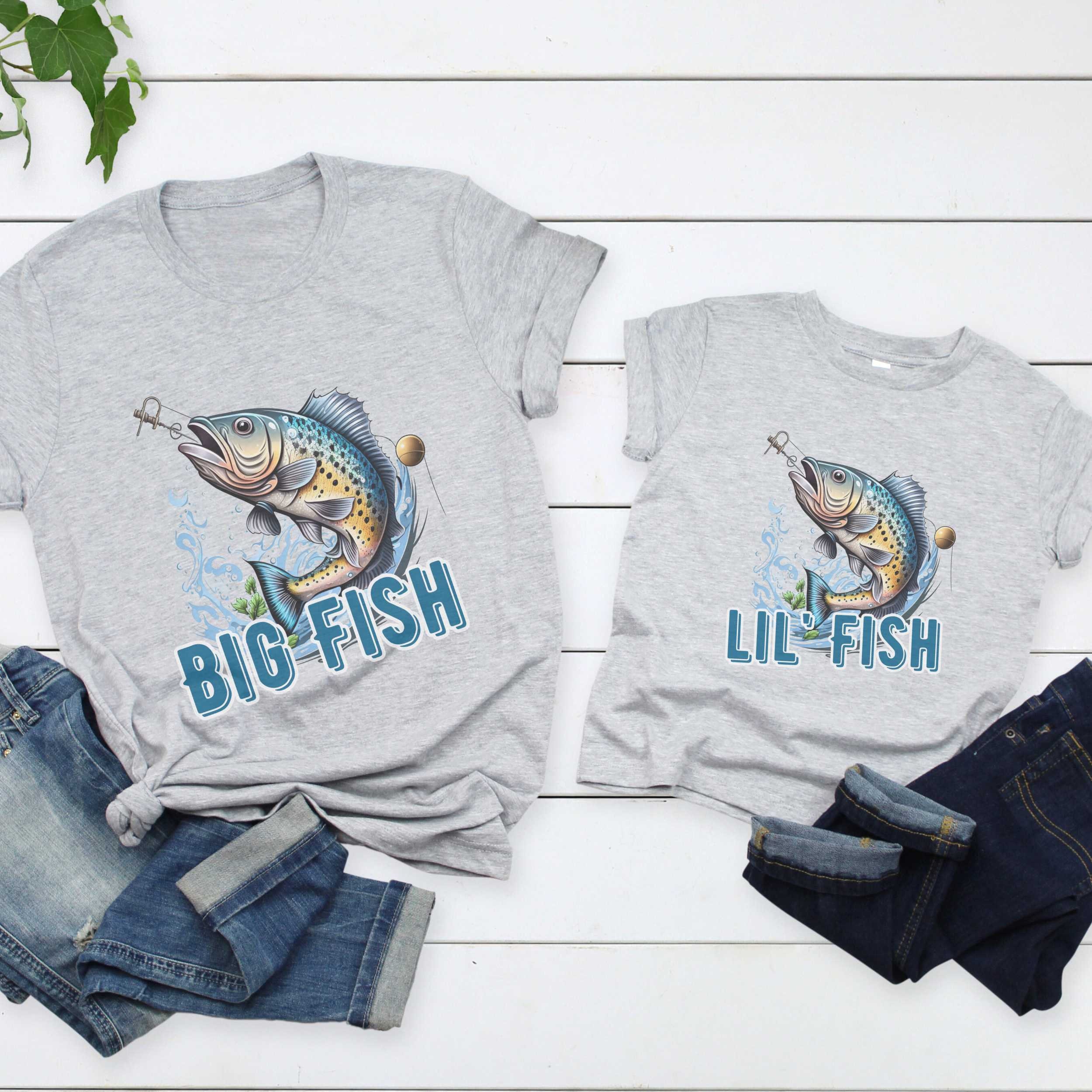 Fishing Shirt for Father and Kids Big Fish Little Fish Shirt - Etsy