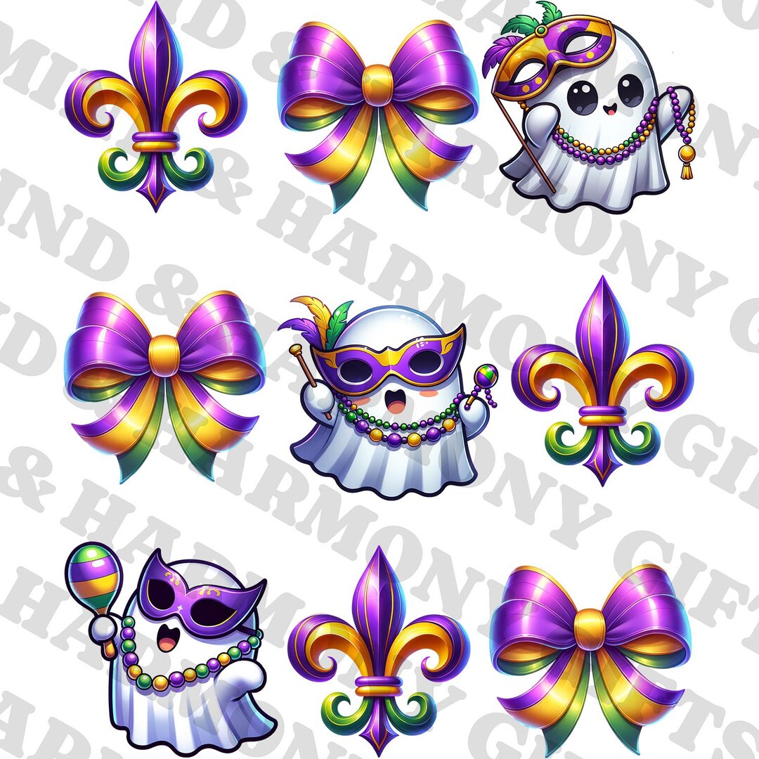 Mardi Gras Ghost PNG, Carnival Graphic Instant Download Digital File ...