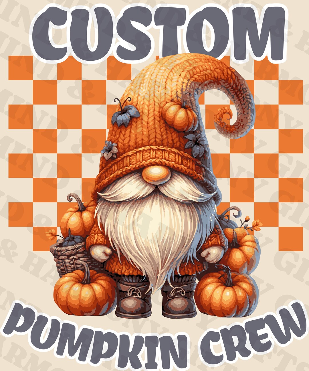 Pumpkin Patch Crew Png, Custom Family Name Gnome Fall Season Autumn ...