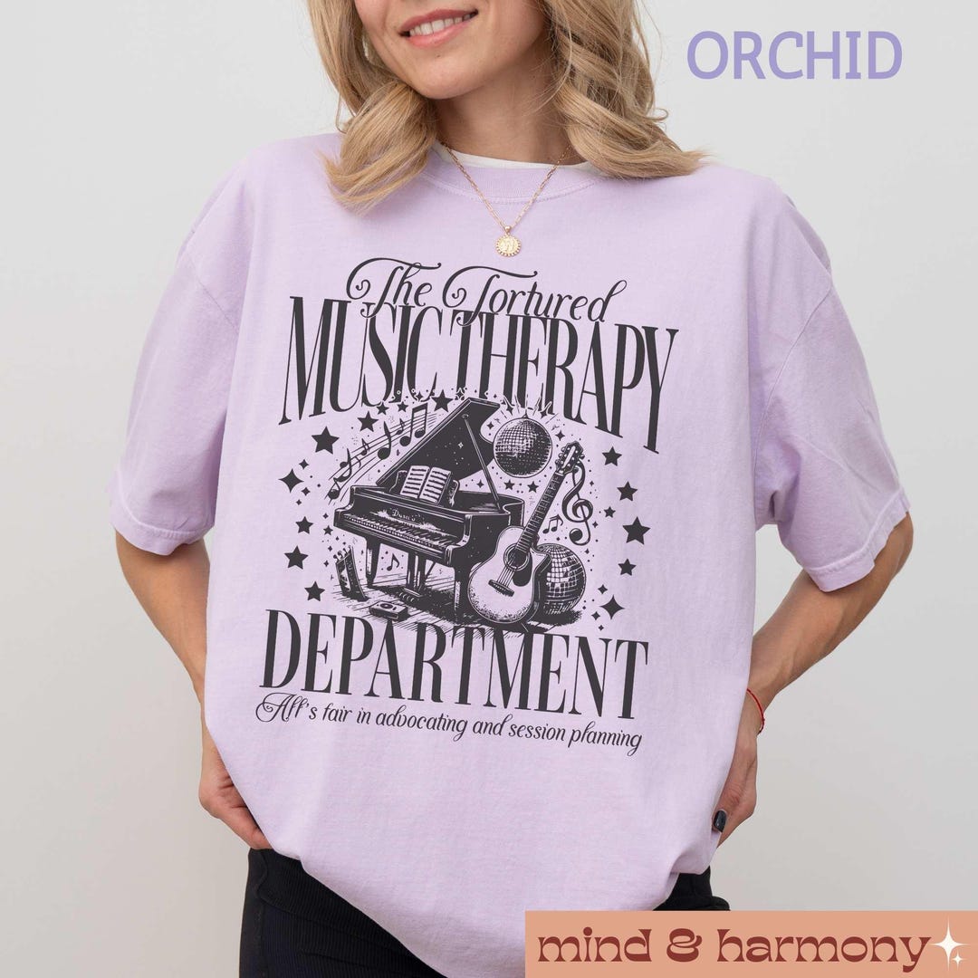 Tortured Music Therapy Department Shirt, Trendy Music Therapist Tshirt ...