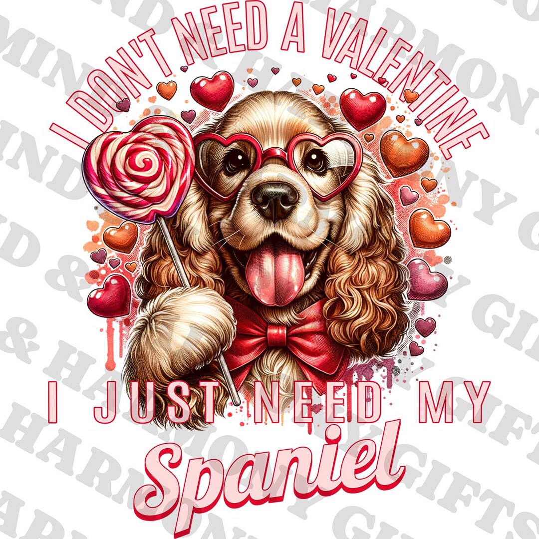 Valentines Cocker Spaniel PNG, V Day Dog Art Cute Cocker Spaniel Craft ...