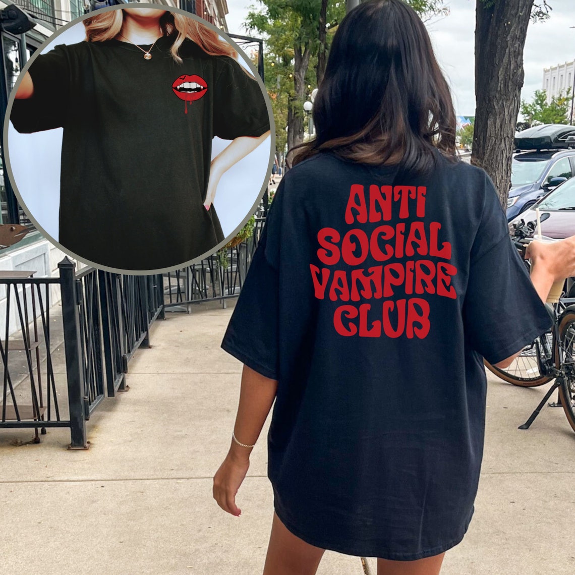 Antisocial Vampire Club Shirt Goth Fan Tshirt Funny - Etsy