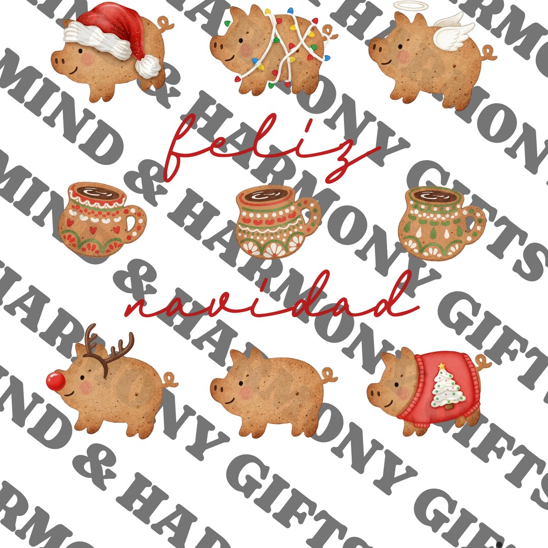 Mexican Christmas PNG Marranito Graphic Feliz Navidad Digital Download ...