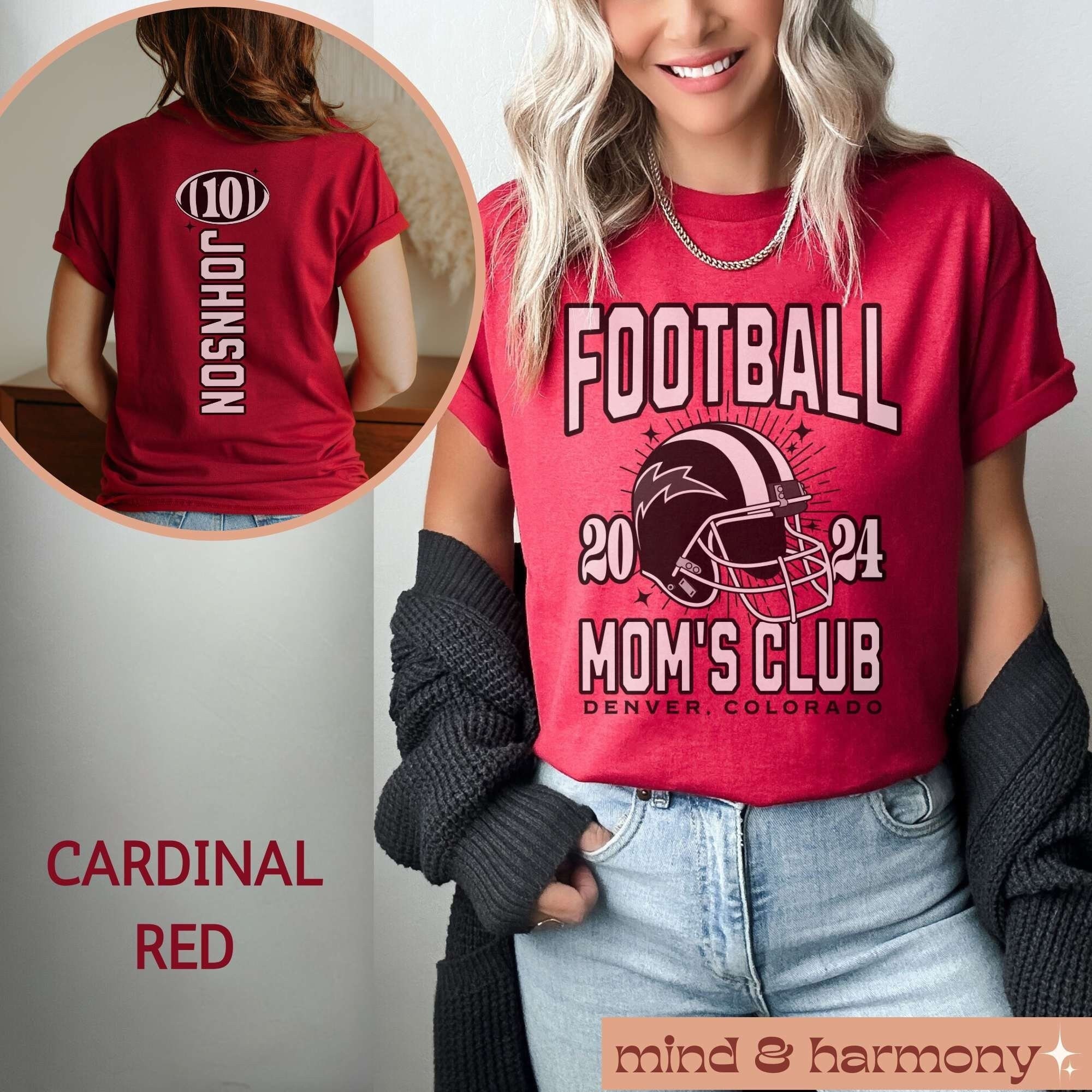 Custom Football Mom Shirt, Personalized Sport Mom Athlete Jersey Number ...