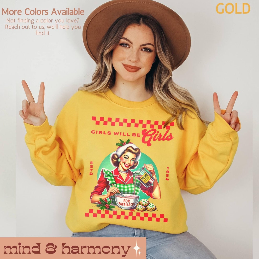 Feminist Christmas Sweater, Holiday Feminism Sweatshirt Xmas Retro ...