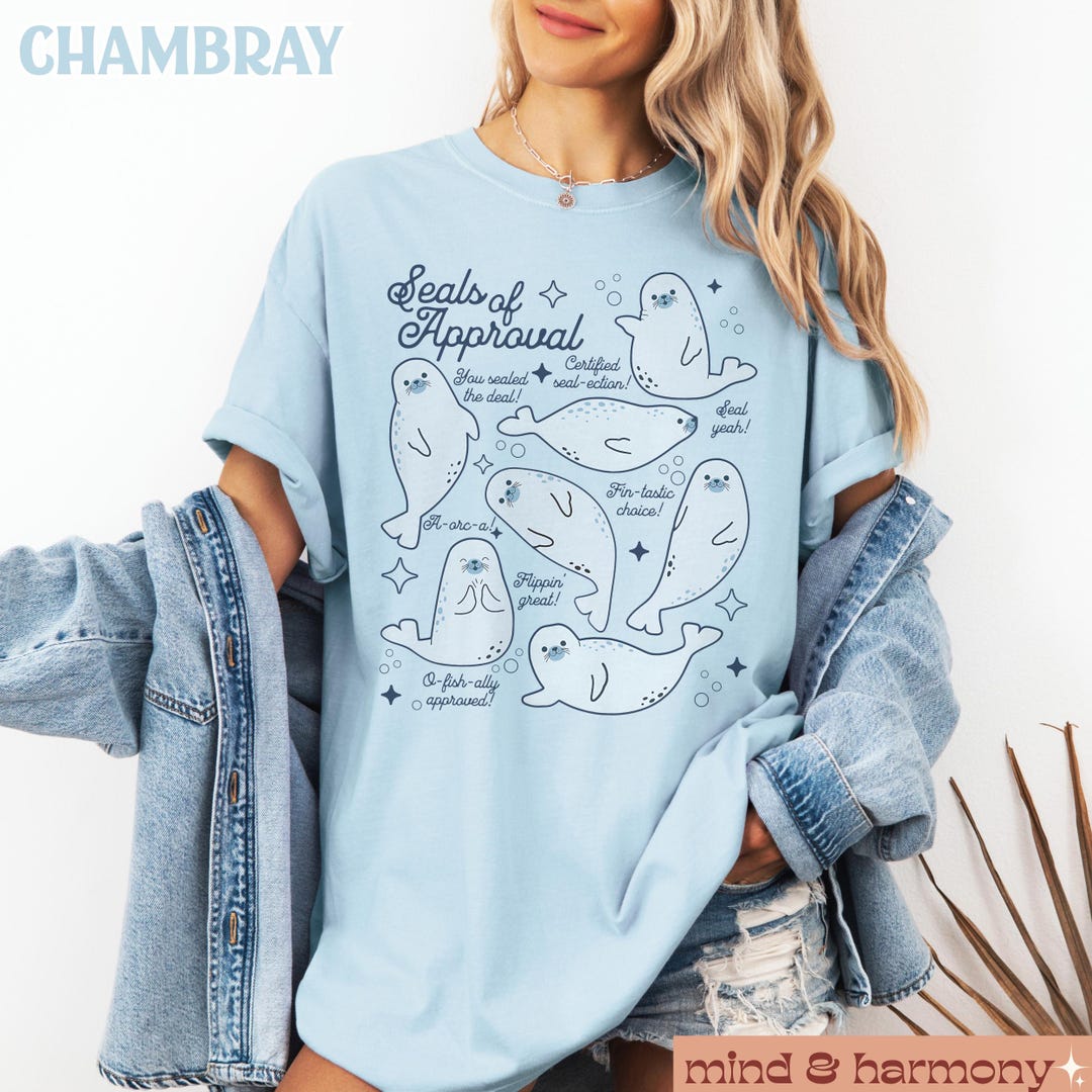 Seal Doodle Shirt Seals of Approval Funny Tshirt Funny Sayings Tee Seal ...