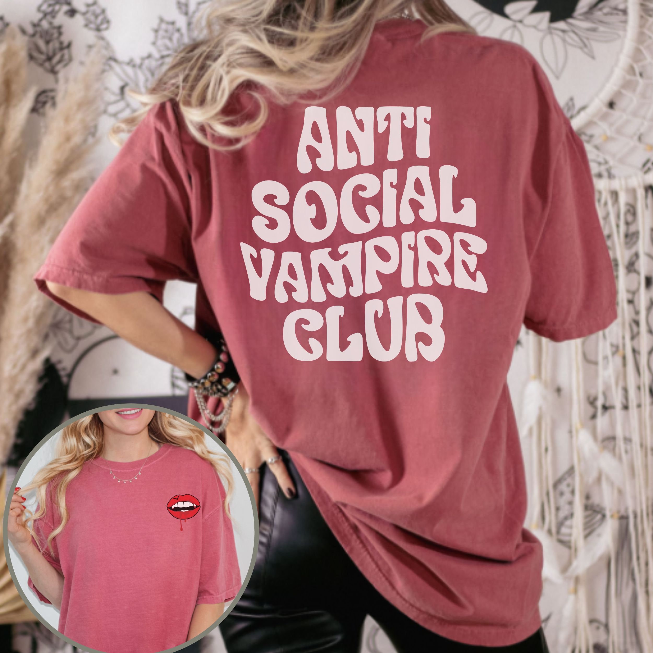 Antisocial Vampire Club Shirt Goth Fan Tshirt Funny - Etsy