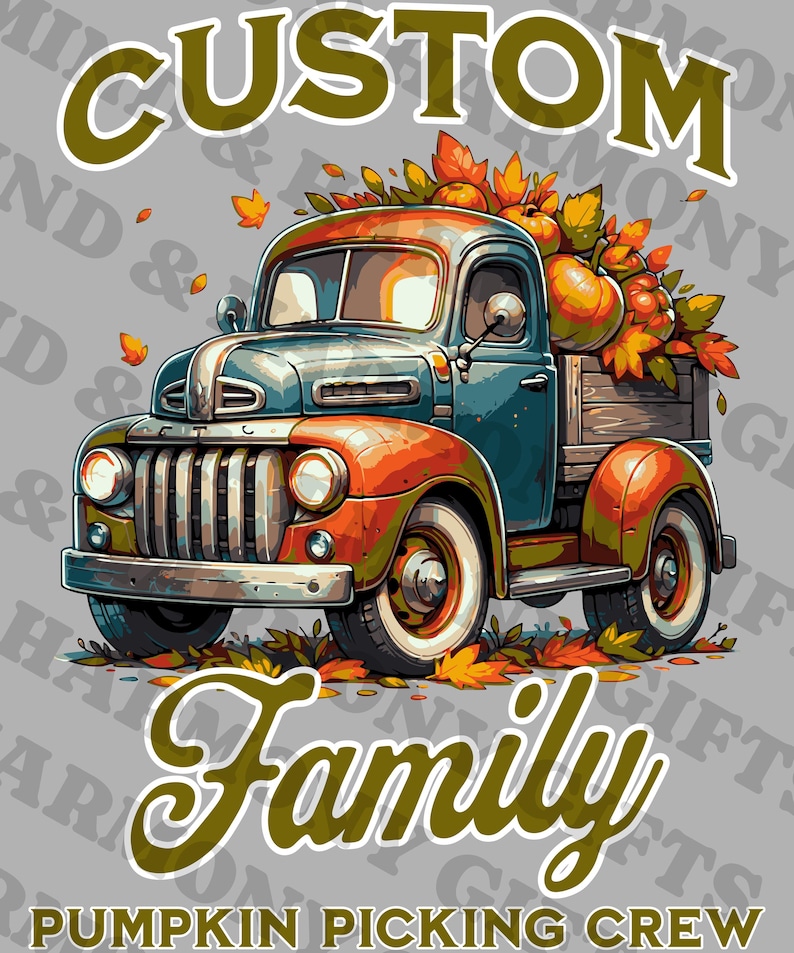 Pumpkin Patch Crew Png, Custom Family Name Pumpkin Truck Graphic Fall ...