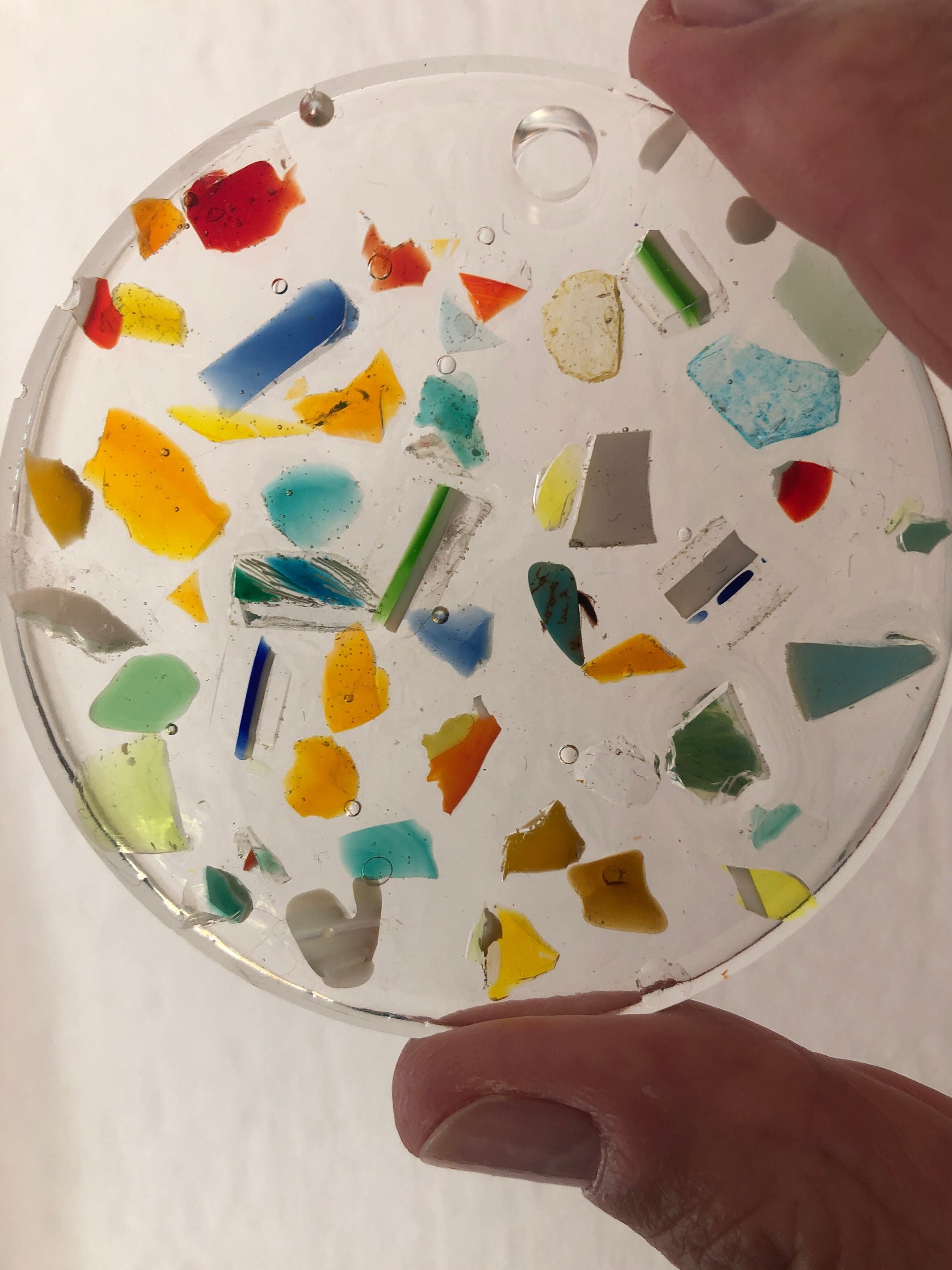 Resin Discs With Small Murano Glass Fragments Gift Decoration - Etsy