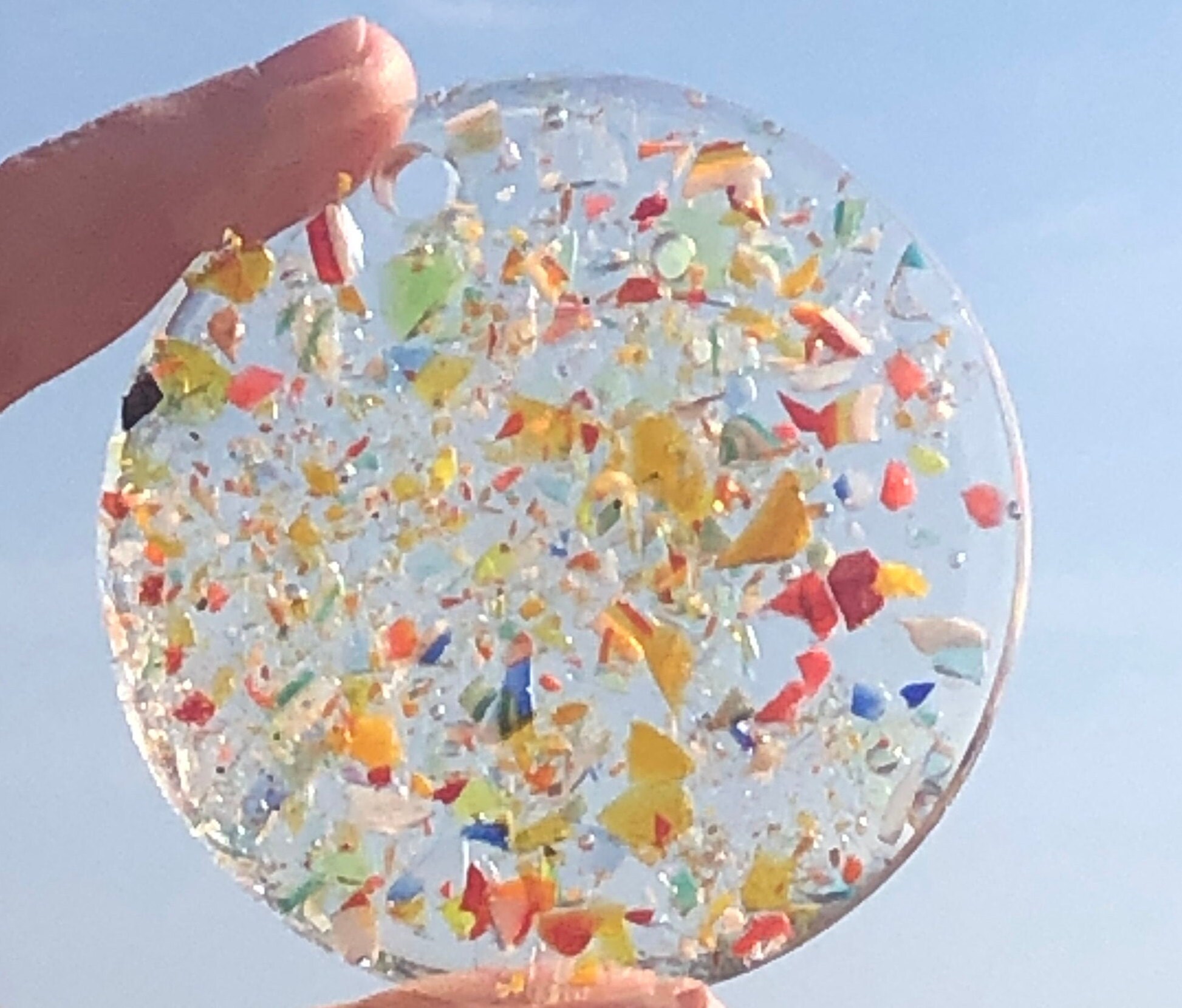 Resin Discs With Small Murano Glass Fragments Gift Decoration - Etsy
