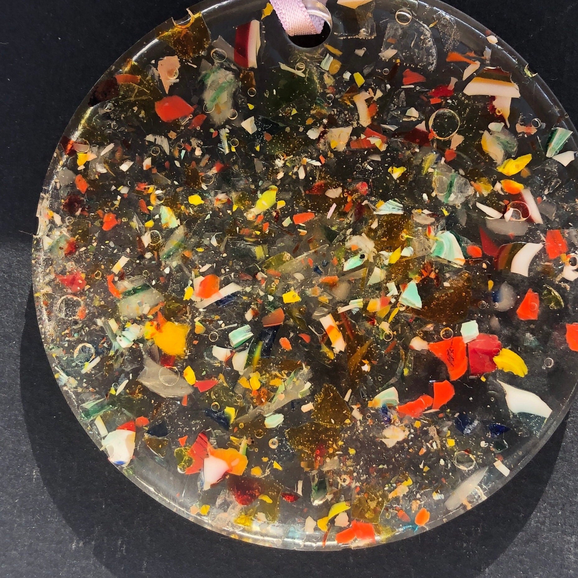 Resin Discs With Small Murano Glass Fragments Gift Decoration - Etsy
