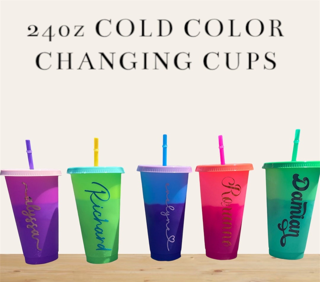 24oz Personalized Cold Color Changing Cups, Party Favors, Graduation ...