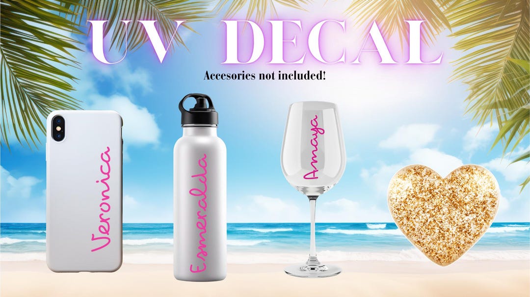 Island Inspired Custom Name Permanent UV Decal, UV Sticker, UV Decal ...