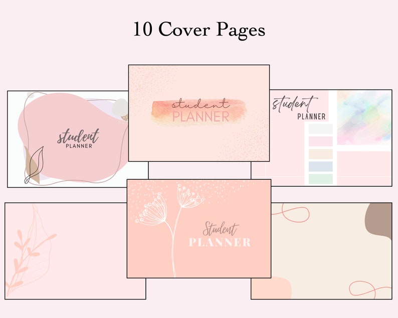 Student Planner Cover Pages - 5 Pages - Etsy