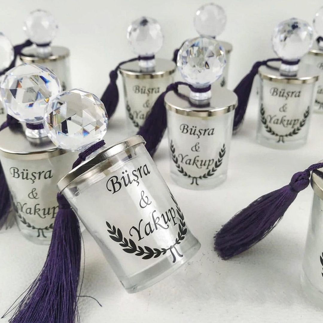 Personalized Wedding Candle Favors With Crystal Ball, Shot Glass Party ...