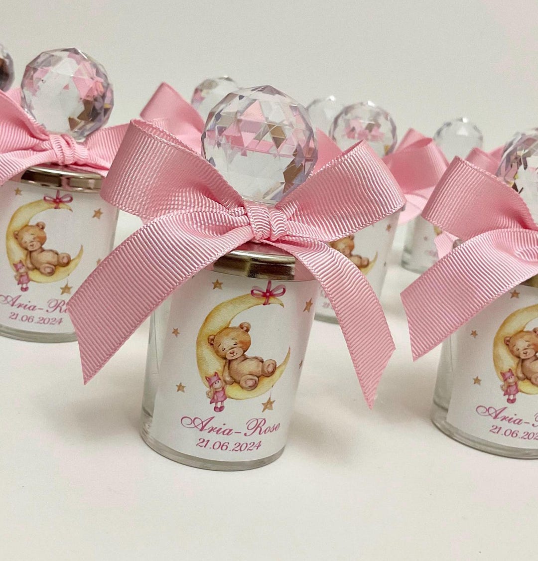 Teddy Bear Baby Candle Favors,teddy Bear on the Moon Favors,sleeping ...