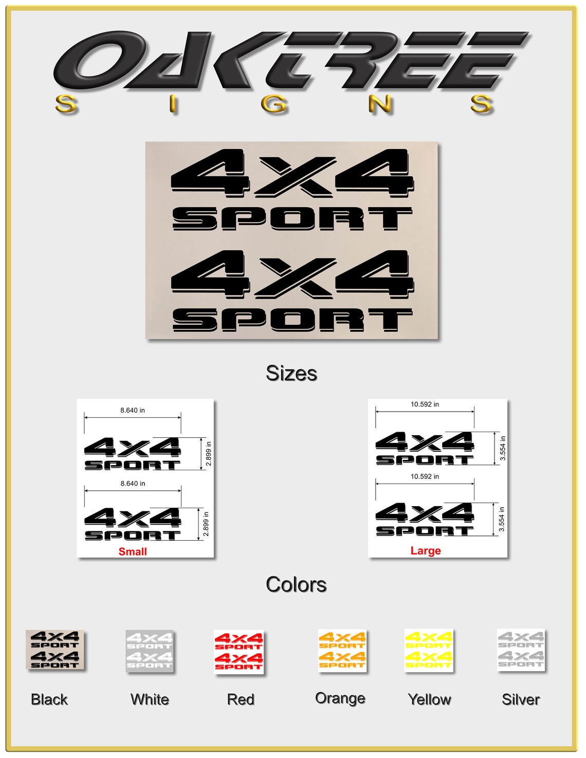 2 Sets of 2 4X4 Sport Vinyl Decal Stickers for Truck, SUV, or ATV - Etsy