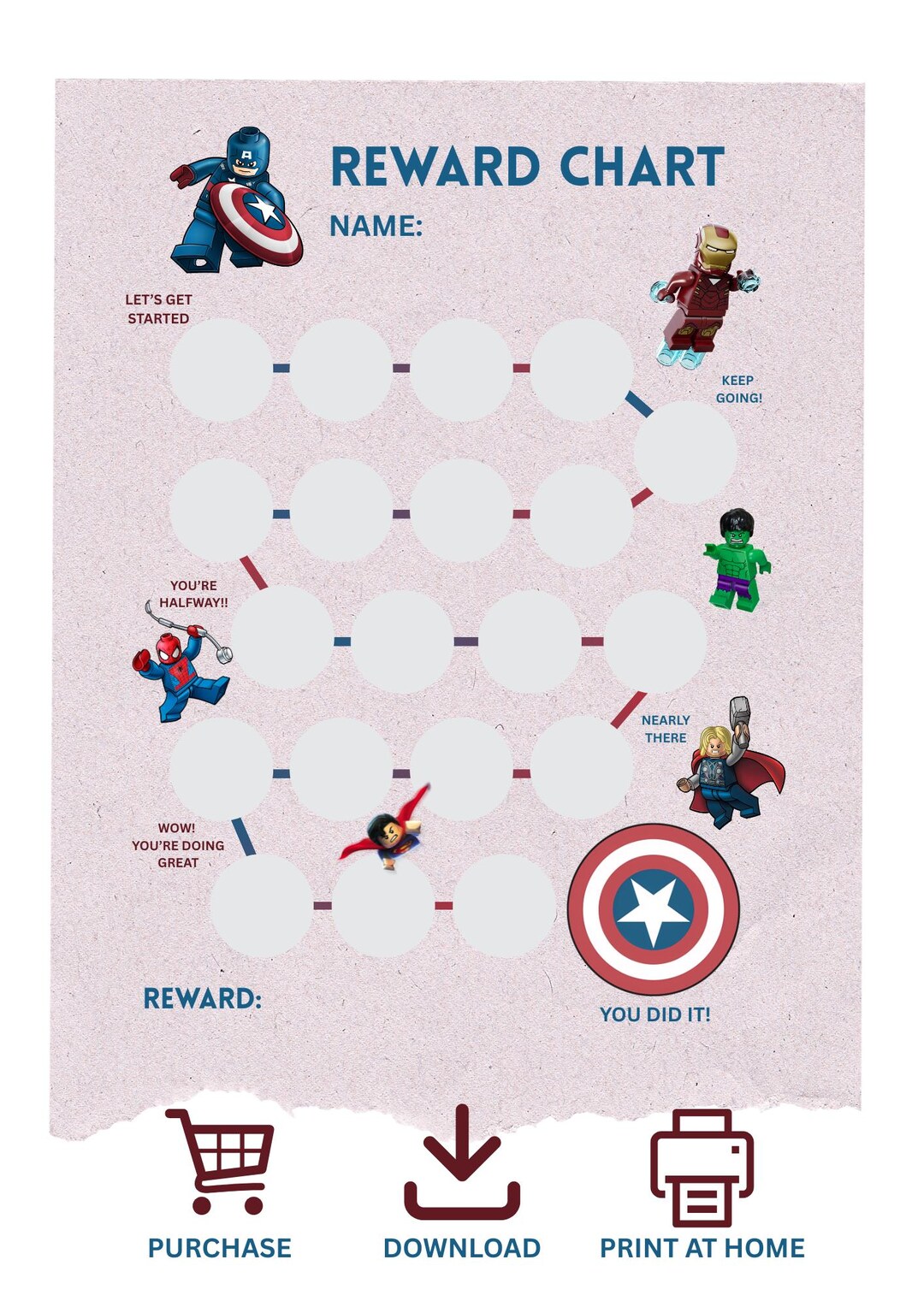 Superhero Themed Reward Chart - Etsy